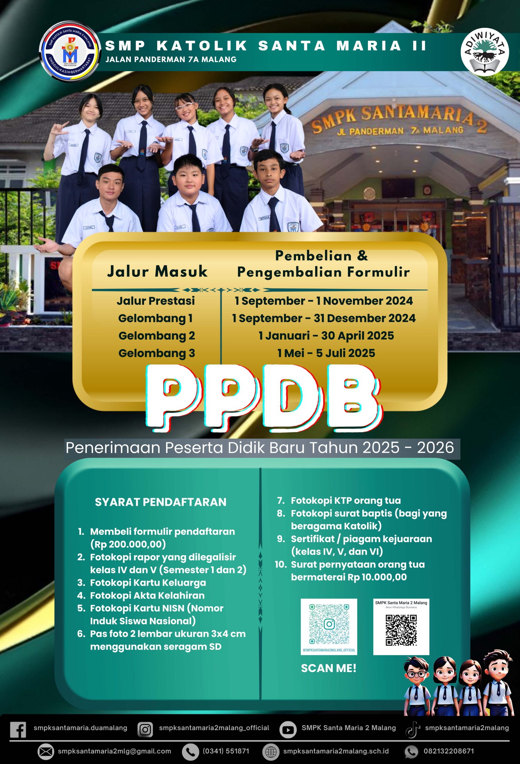 PPDB 2025 - 2026 - SMPK Santa Maria 2 Malang